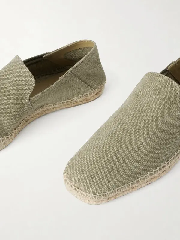 CastaÑer Canvas Espadrille Flats - Green