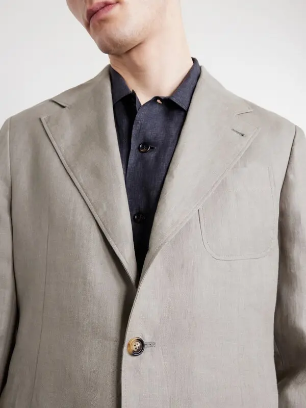Brunello Cucinelli Linen-twill Suit Jacket - Green