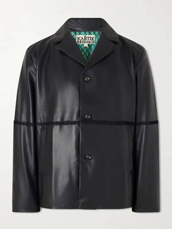 KARTIK RESEARCH Embroidered Leather Blazer