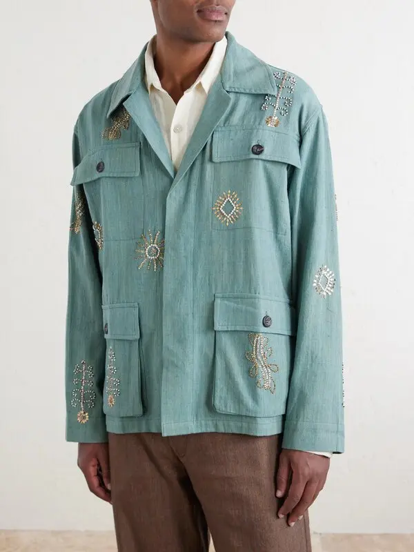 KARTIK RESEARCH Safari Embroidered Cotton Jacket