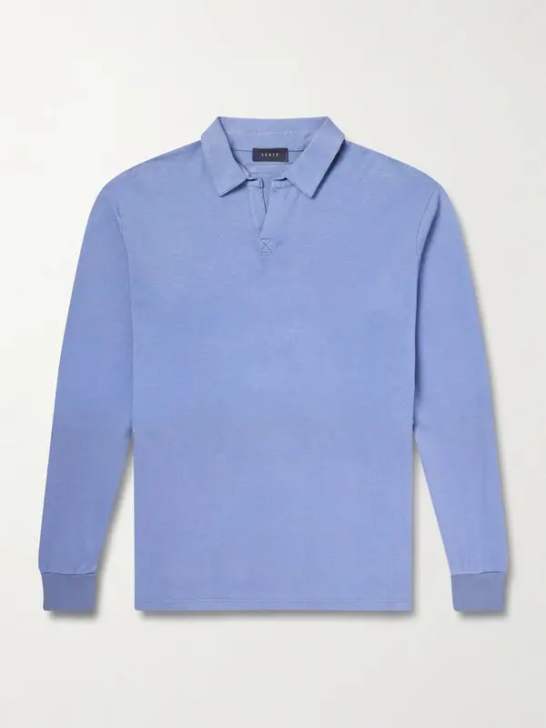 Sease Supima Cotton-jersey Polo Shirt - Blue