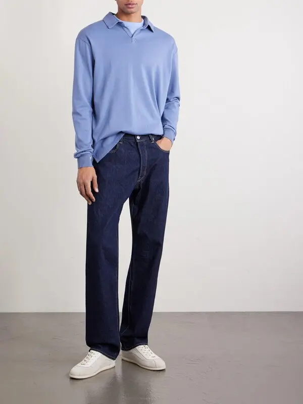 Sease Supima Cotton-jersey Polo Shirt - Blue