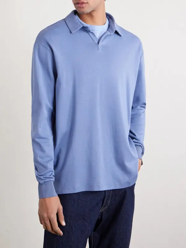 Sease Supima Cotton-jersey Polo Shirt - Blue