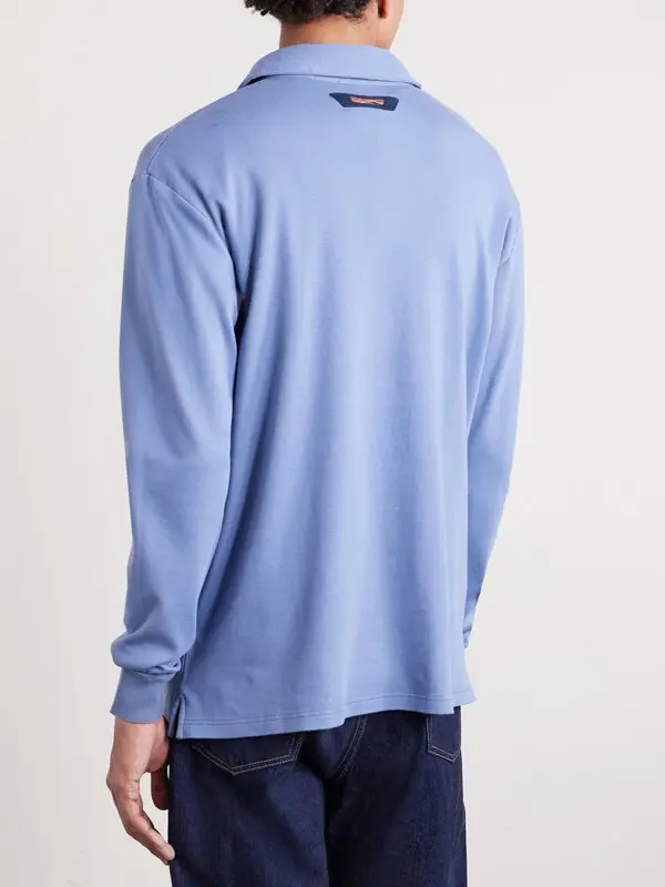 Sease Supima Cotton-jersey Polo Shirt - Blue
