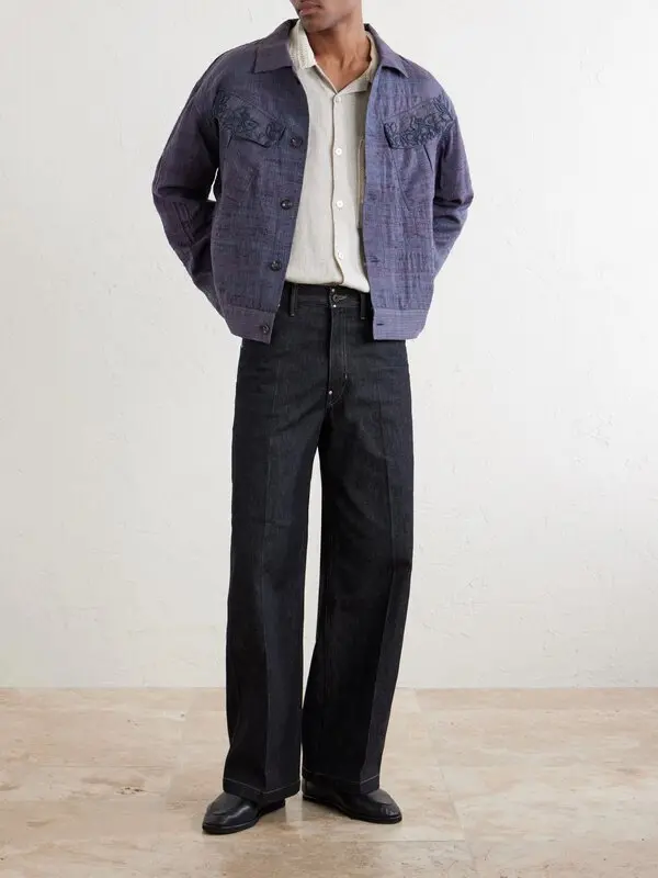 KARTIK RESEARCH Crochet-trimmed Ramie And Cotton-blend Shirt