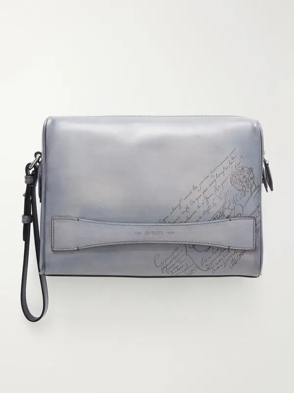 Berluti Rosewood Neo Scritto Venezia Leather Pouch