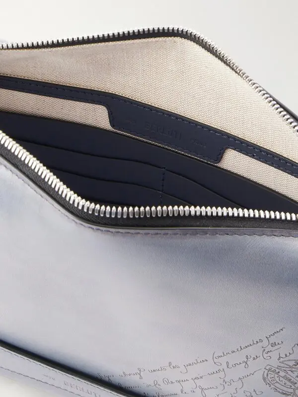 Berluti Rosewood Neo Scritto Venezia Leather Pouch