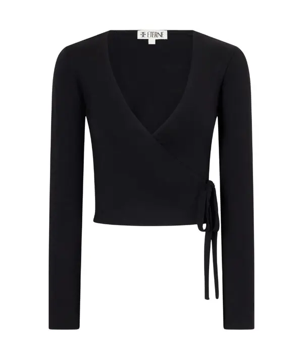 Eterne Wrap Jersey T-shirt - Black