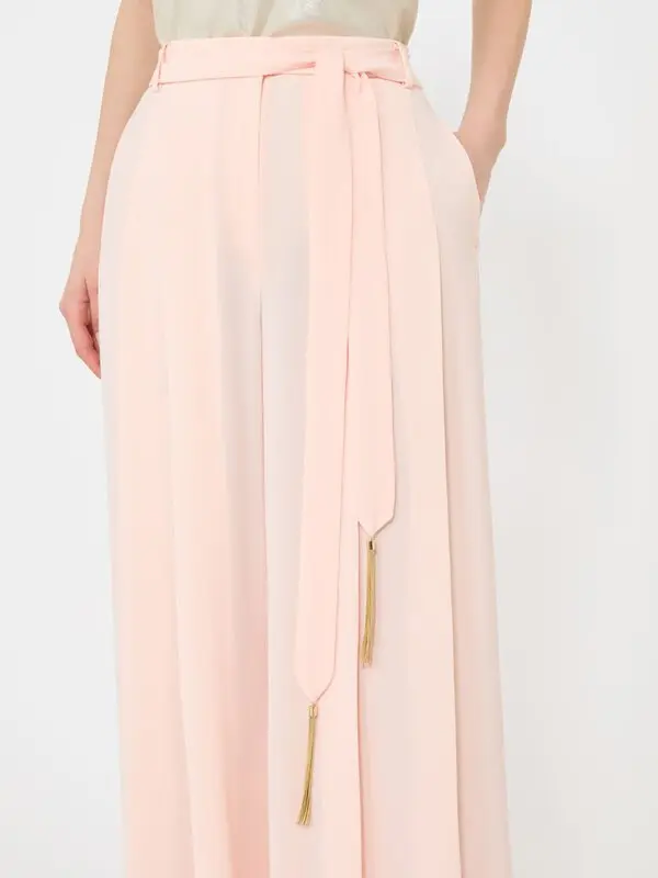 Max Mara Cady Palazzo Trousers With Tassel Belt
