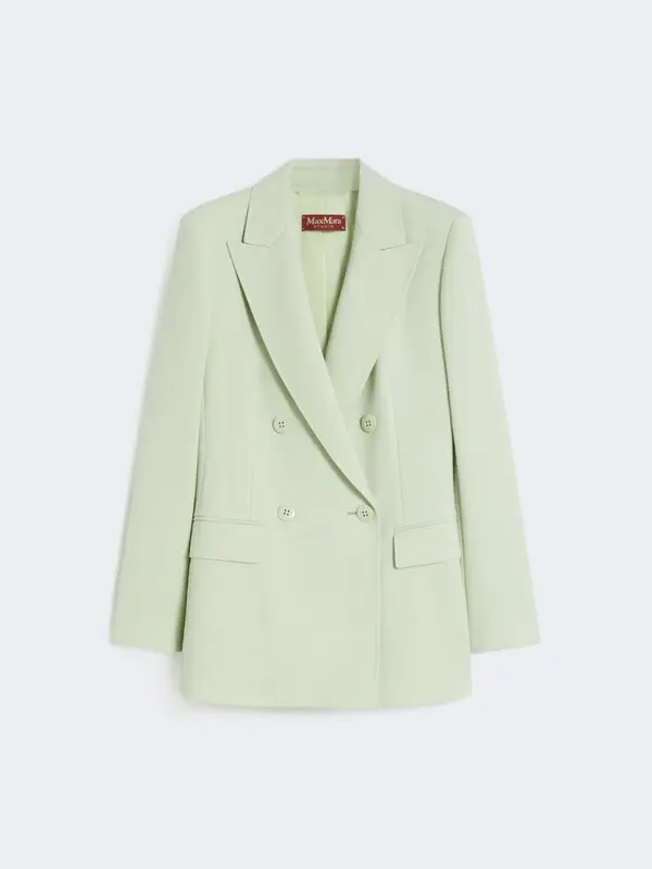 Max Mara Fitted Wool Crepe Blazer - Green