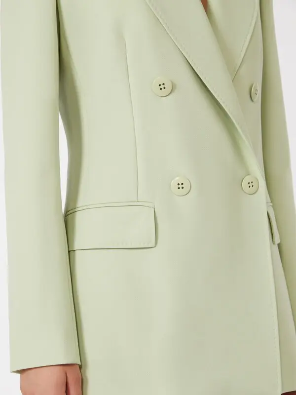 Max Mara Fitted Wool Crepe Blazer - Green