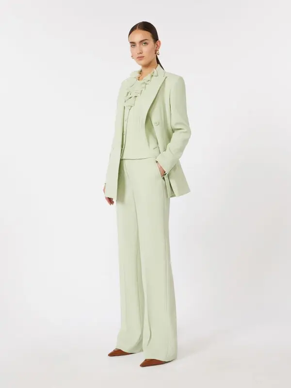 Max Mara Fitted Wool Crepe Blazer - Green