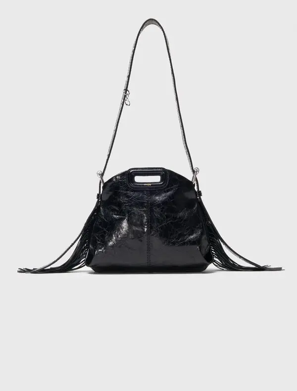 Maje Mini Bag With Fringe Detail - Black