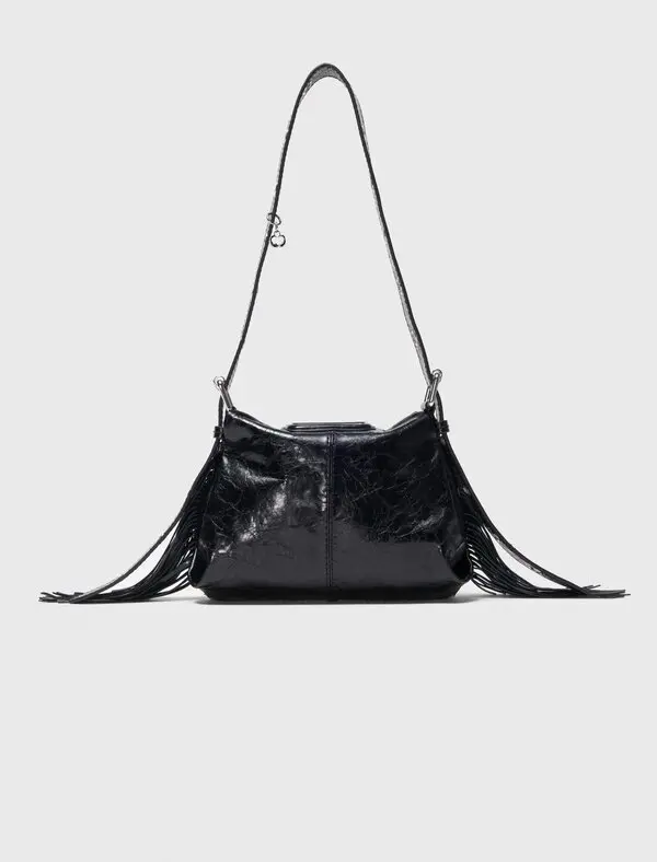 Maje Mini Bag With Fringe Detail - Black