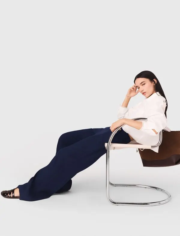 Maje Linen-blend Sailor Trousers