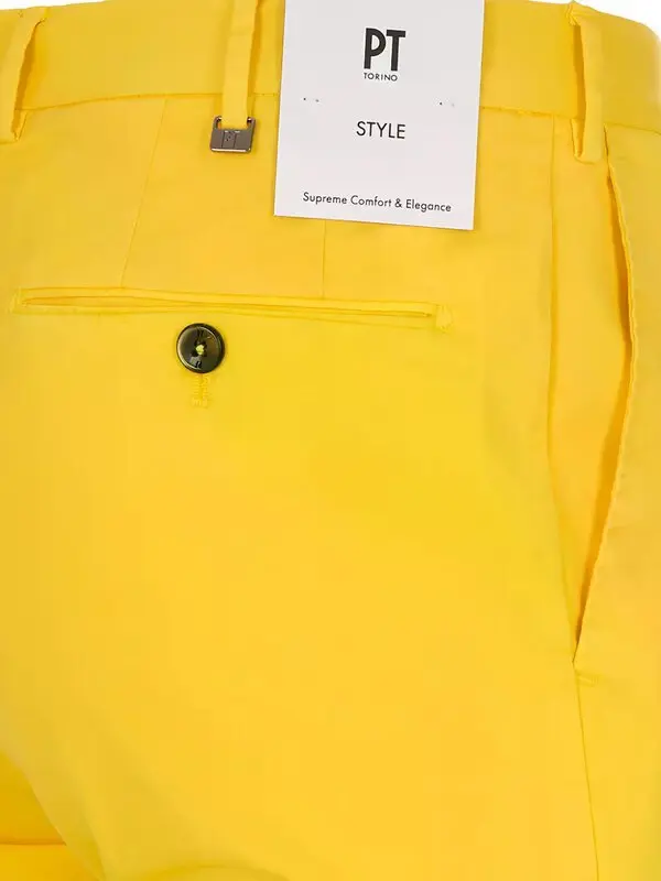 PT TORINO Slim Fit Tailored Trousers - Yellow