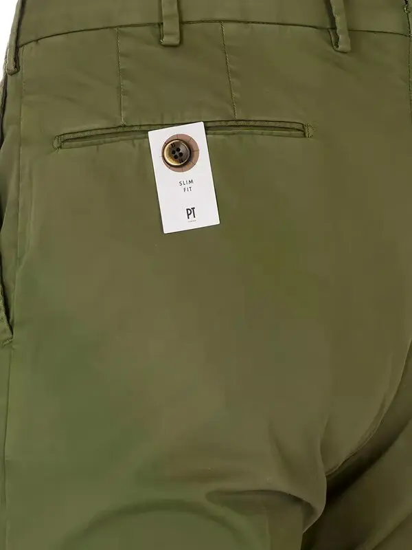PT TORINO Slim Fit Tailored Trousers - Green