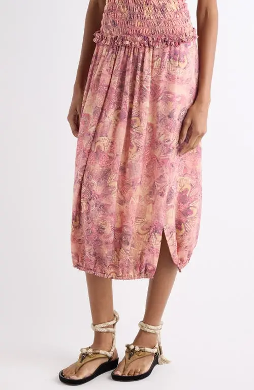 Isabel Marant Étoile Strapless Printed Silk Midi Dress