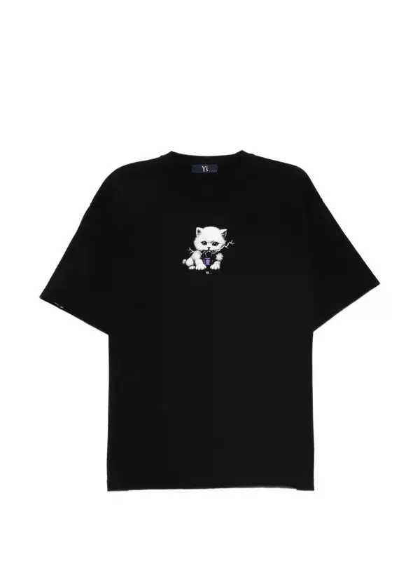 Y’s Cat Print Short Sleeve T-shirt
