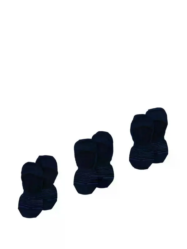 Zegna Striped Invisible Socks - Blue