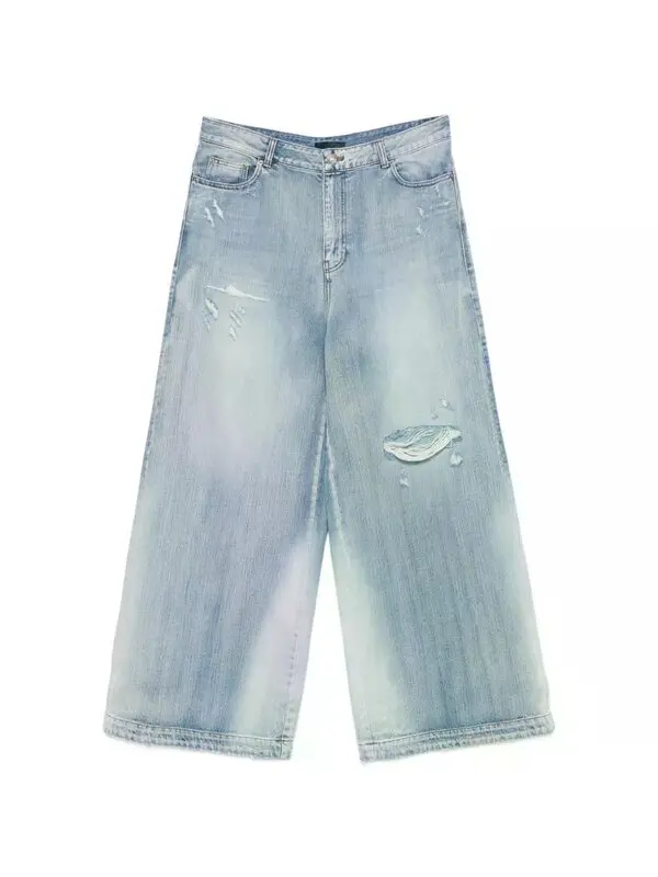 JUUN.J Distressed Wide-leg Jeans
