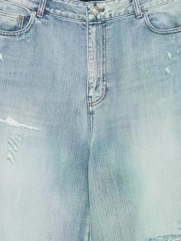 JUUN.J Distressed Wide-leg Jeans