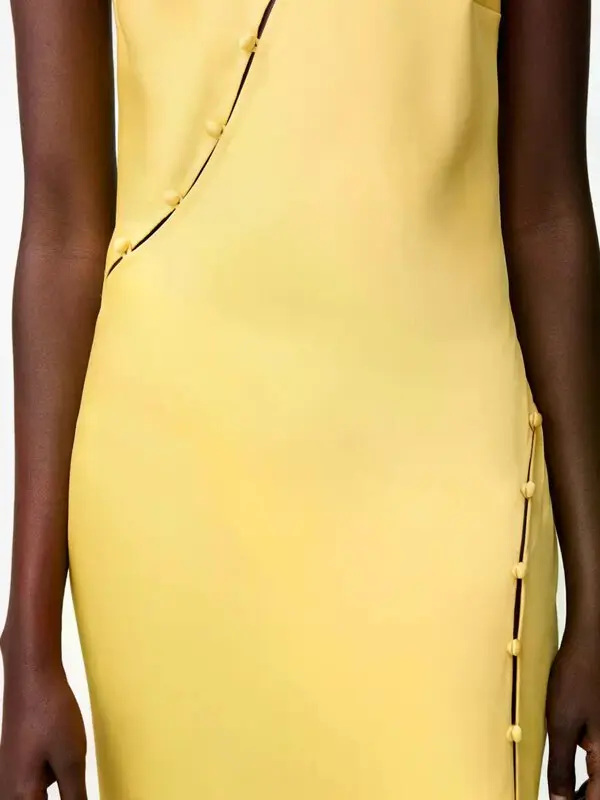 Claudie Pierlot Flowy Satin Maxi V-neck Dress - Yellow