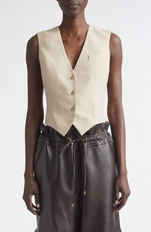 LAQUAN SMITH Shimmer Pinstripe Vest