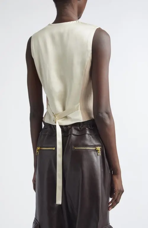 LAQUAN SMITH Shimmer Pinstripe Vest