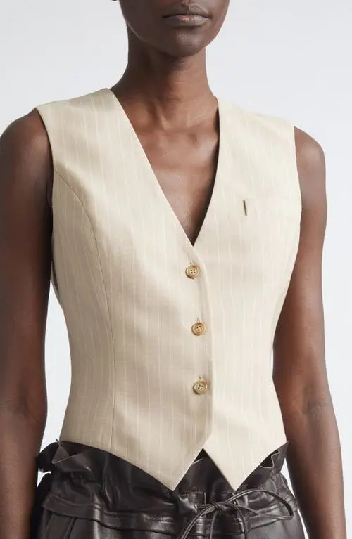 LAQUAN SMITH Shimmer Pinstripe Vest