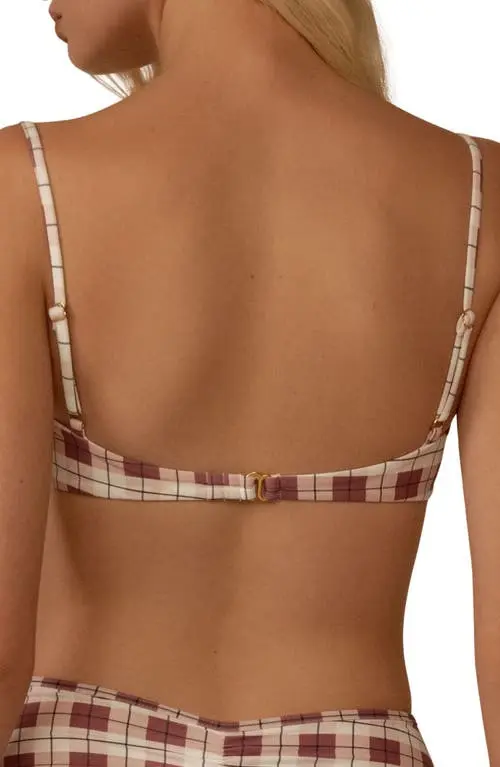 MONTCE Checked Plaid Petal Bikini Top