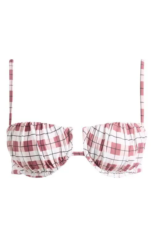 MONTCE Checked Plaid Petal Bikini Top