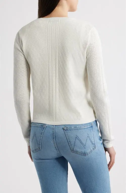Elie Tahari Steele Mixed Pointelle Cardigan
