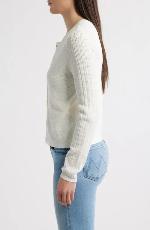 Elie Tahari Steele Mixed Pointelle Cardigan