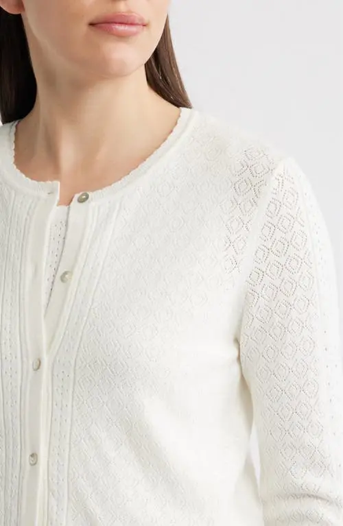Elie Tahari Steele Mixed Pointelle Cardigan