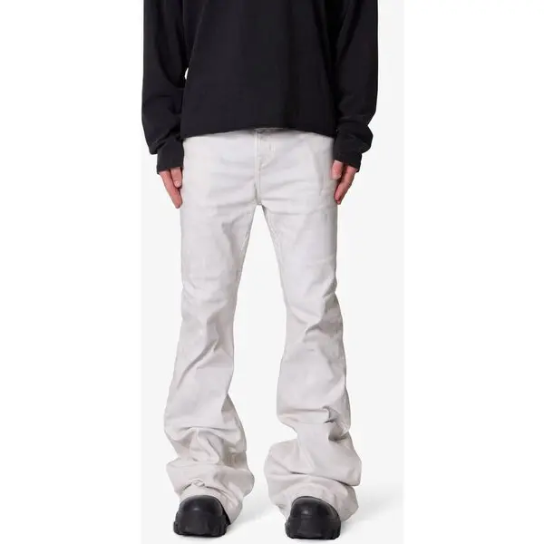 Mnml Super Stacked Hem Jeans - White