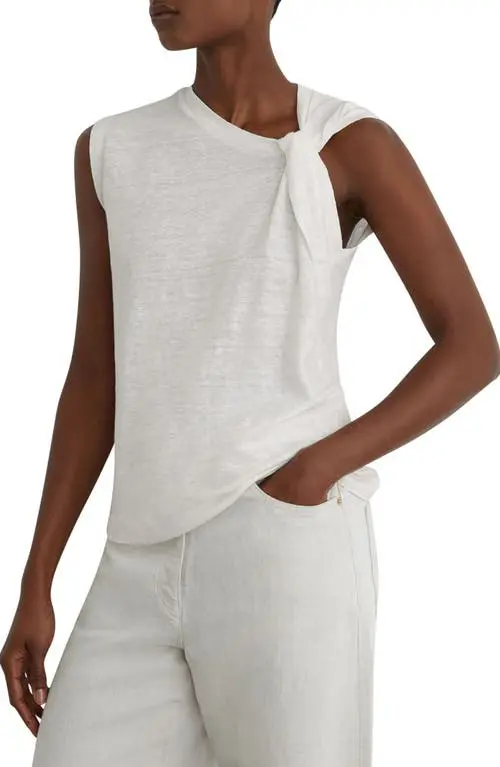 REISS Taylor Twist Detail Linen Top
