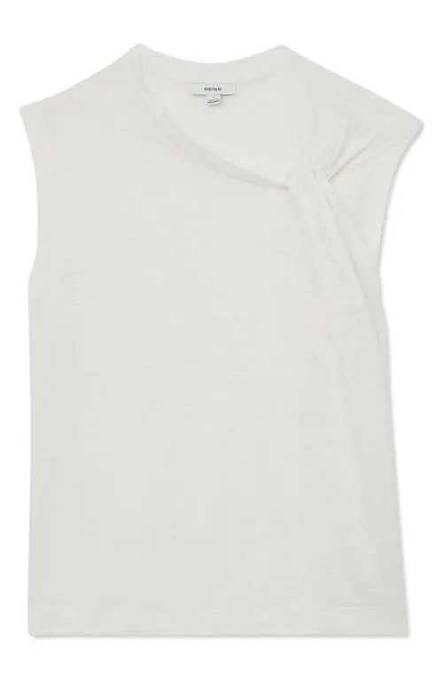 REISS Taylor Twist Detail Linen Top