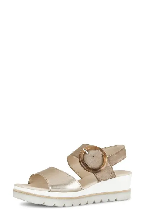 Gabor Slingback Wedge Sandal - Rabbit