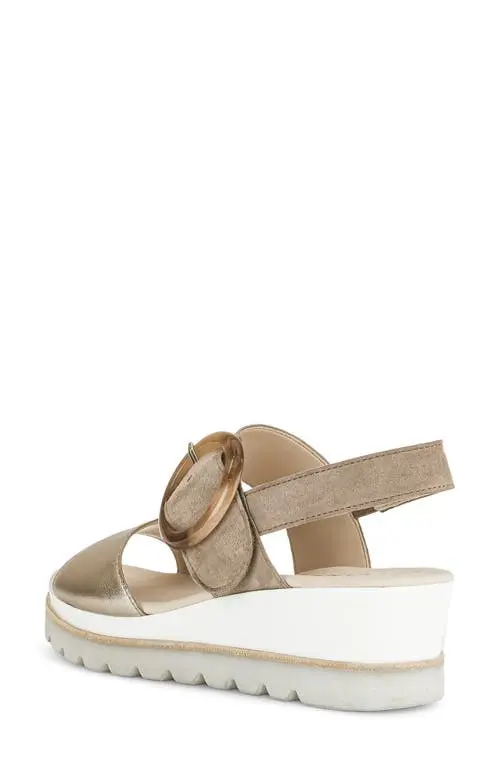 Gabor Slingback Wedge Sandal - Rabbit