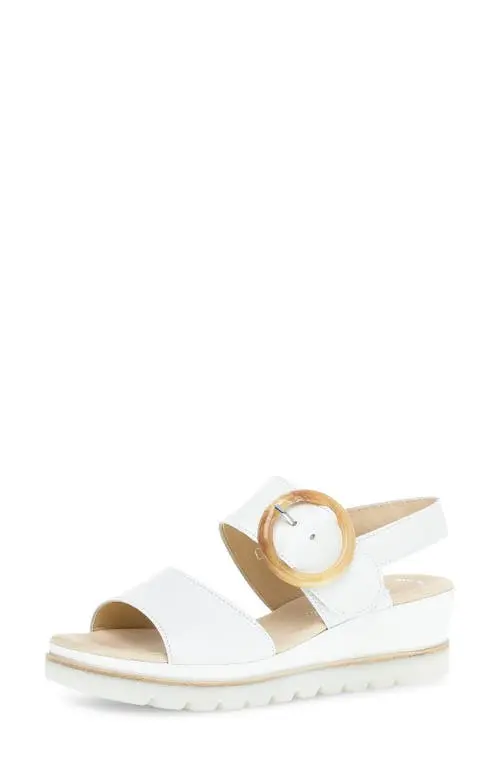 Gabor Slingback Wedge Sandal - White