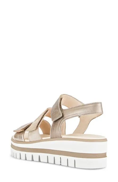 Gabor Strappy Wedge Sandals With Adjustable Hook-and-loop Straps