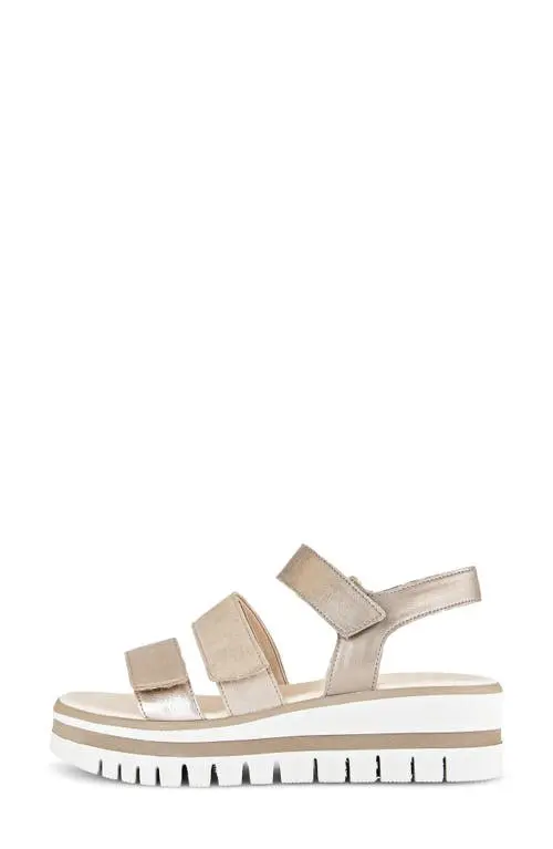 Gabor Strappy Wedge Sandals With Adjustable Hook-and-loop Straps