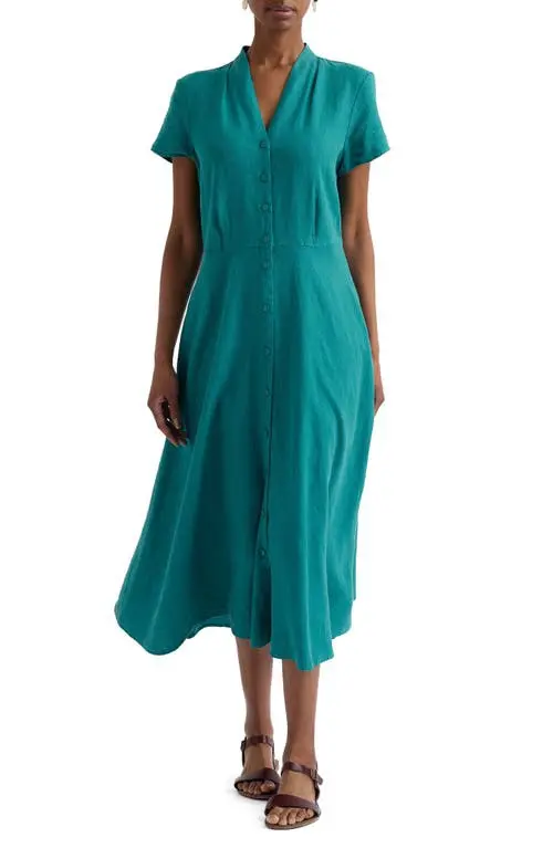 SEASALT CORNWALL Button-up Linen Midi Dress