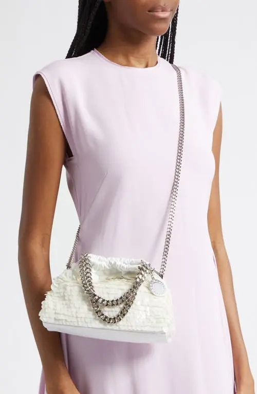 Stella McCartney Mini Falabella Sequin Drawstring Bag - White