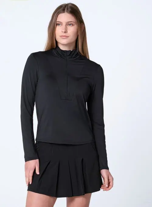 Lucky In Love Free Play Zip Long Sleeve Top