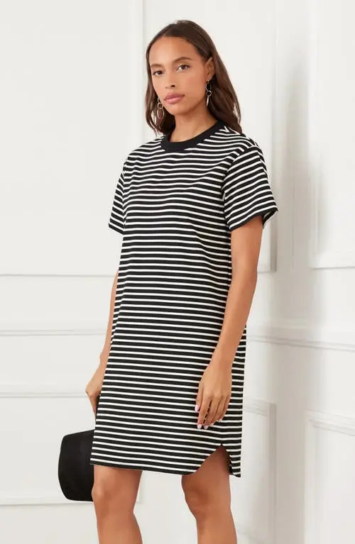 Karen Kane Striped Crewneck T-shirt Dress