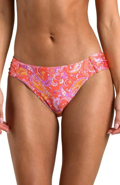 SUNSHINE 79 Paisley Daze Shirred Bikini Bottoms - Orange Multi