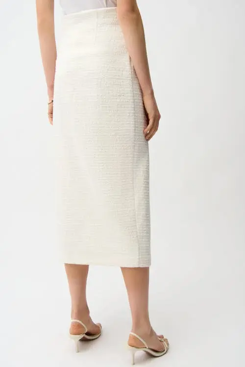 Joseph Ribkoff Bouclé Pencil Skirt With Gold Button Detail
