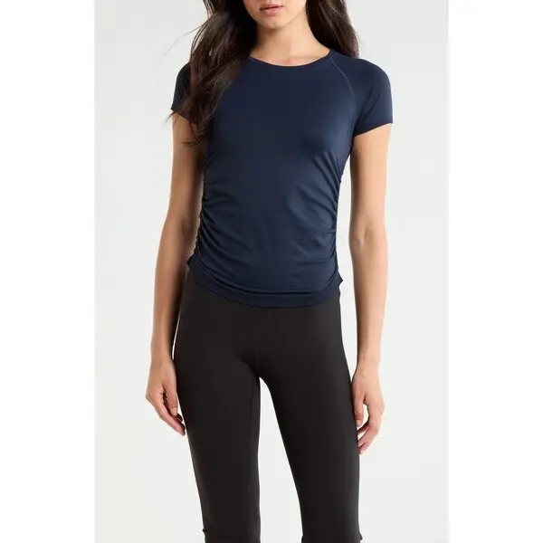 Sweaty Betty Athlete Side Ruched Top - Navy Blue